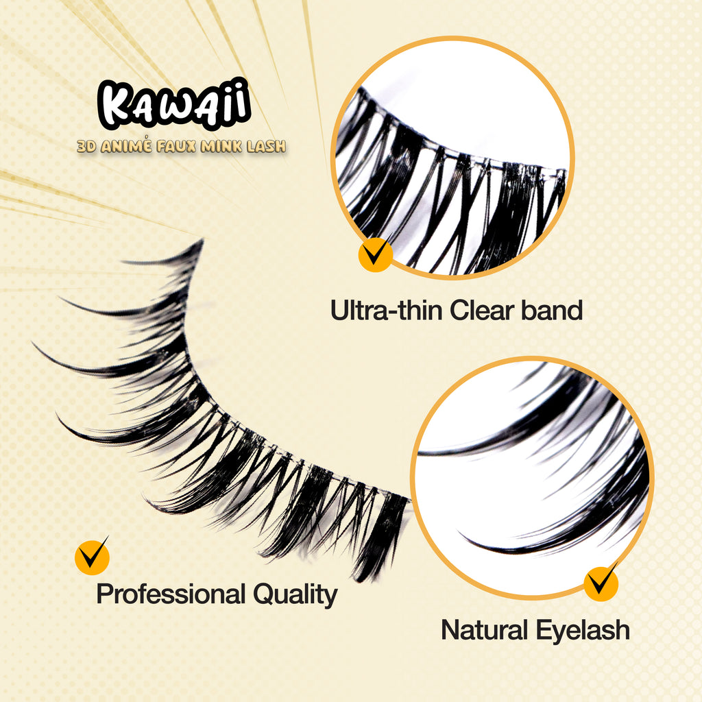 Kawaii 3D Anime Faux Mink Lash | Manga Lashes | Japanese Style Cosplay ...